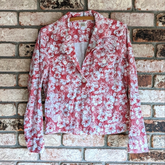 Christopher & Banks | Jackets & Coats | Vintage Hawaiian Floral Print ...